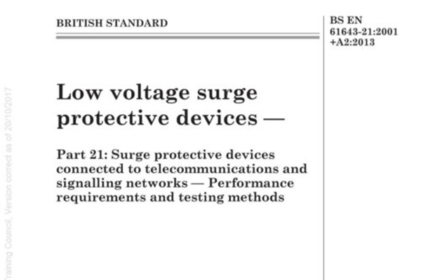 IEC 61643-21 Low voltage surge protective devices – Part 21: Surge protective devices connected ...